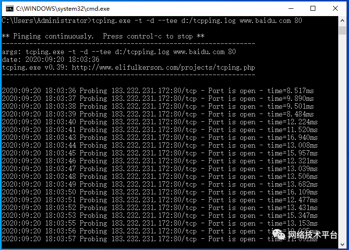 cmd ping端口_ping TCP端口的实用小工具tcping-CSDN博客