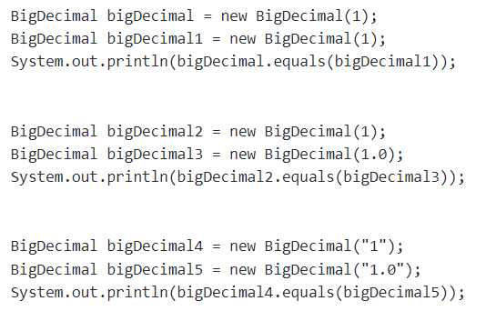 Java基础---为什么不能用BigDecimal的equals方法做等值比较