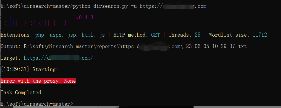 运行dirsearch报错Error with the proxy:None_error with the proxy: none-CSDN博客