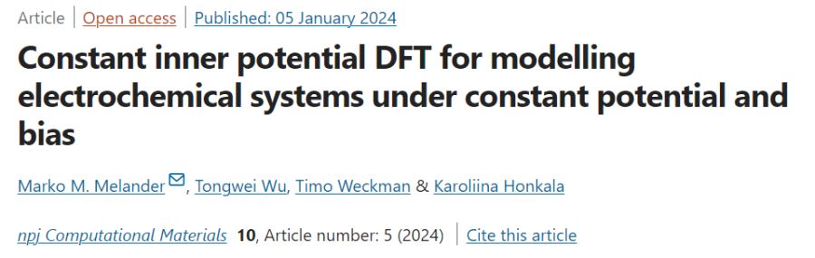 更广泛适用的电化学恒电位模拟新方法_constant inner potential dft for modelling electro-CSDN博客