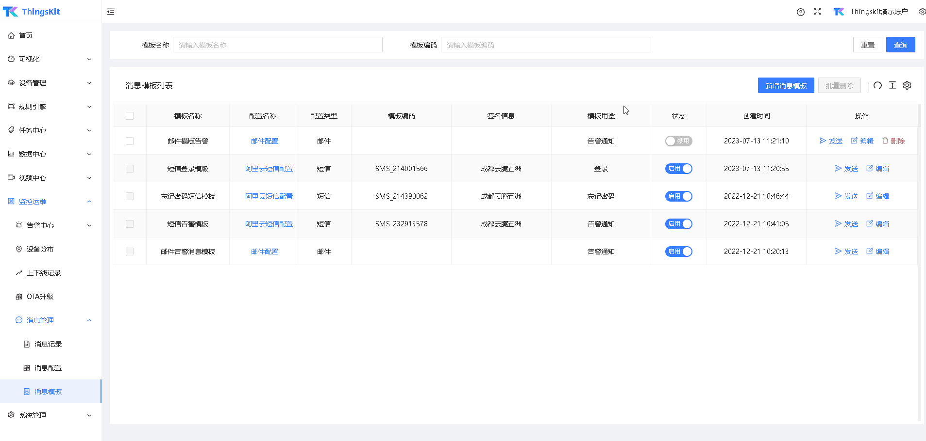 ThingsKit物联网平台消息模板管理_iot 模板管理-CSDN博客