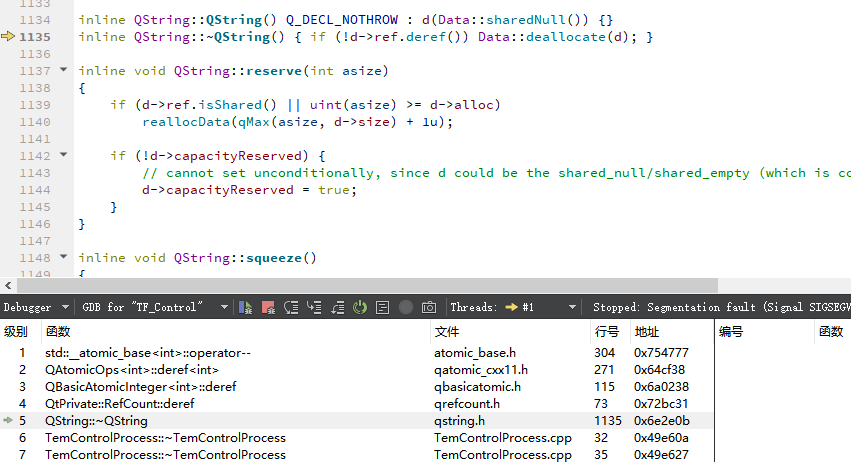 qtcreater 调试提示 QString 析构函数崩溃-CSDN博客