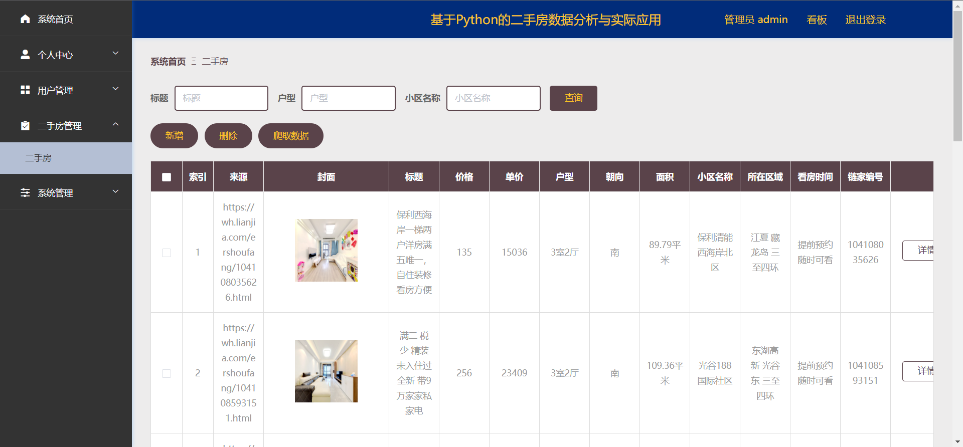基于python的二手房数据分析与实际应用 爬虫 可视化 Csdn博客 