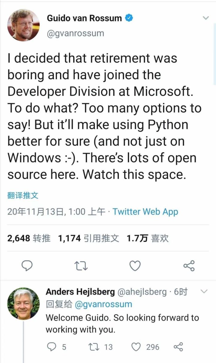 Java之父官宣!python 之父加入微软! Csdn博客