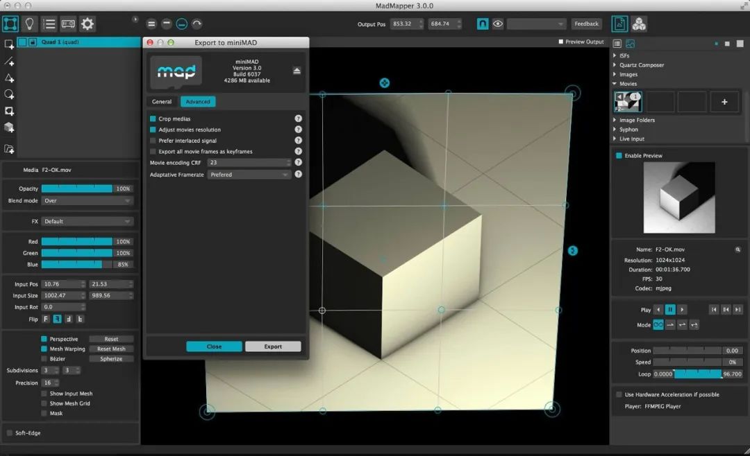 lambert(兰伯特)投影 应用工具_超强光雕投影软件MadMapper，让你在任何表面上投影无限量的视频！..._大宝碎碎念的博客-CSDN博客