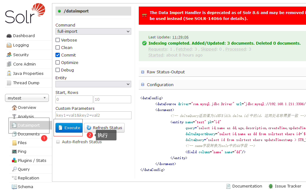 Solr 811入门教程3数据库导入数据the Data Import Handler Is Deprecated As Of Solr 8 Csdn博客