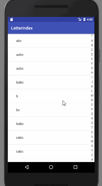 android 字母滚动索引,Android 实现带字母索引的侧边栏功能_北海有座岛-华为云开发者联盟