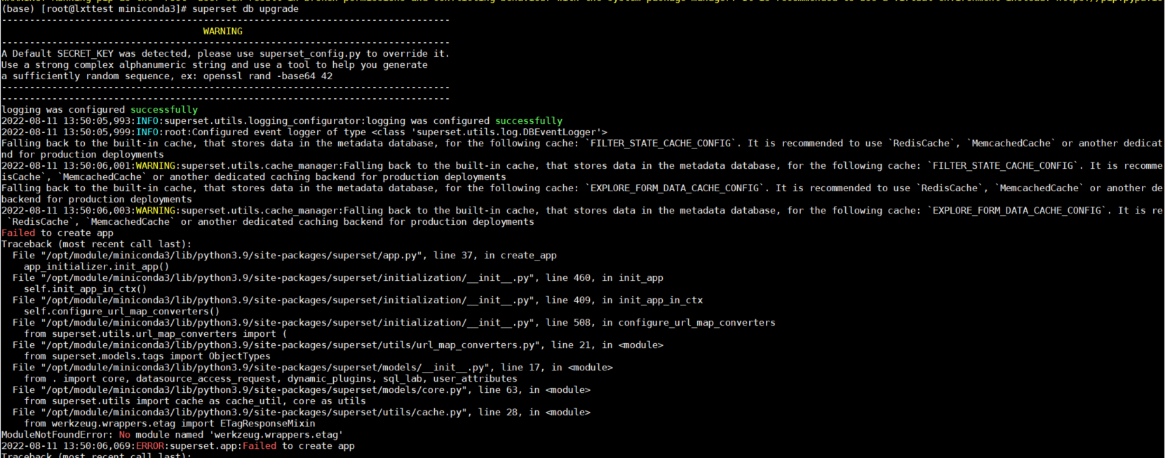 执行superset db upgrade报错：ModuleNotFoundError: No module named 'werkzeug.wrappers.etag'-CSDN博客