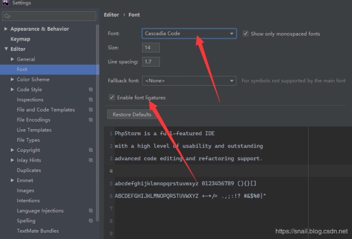consolas字体_再探微软开源字体：Cascadia Code字体以及在vs code中连体字设置_刘未鹏的博客-CSDN博客
