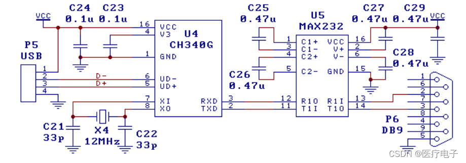 数字电路硬件设计系列（十六）之USB转串口电路设计_ch340gusb转串口电路-CSDN博客