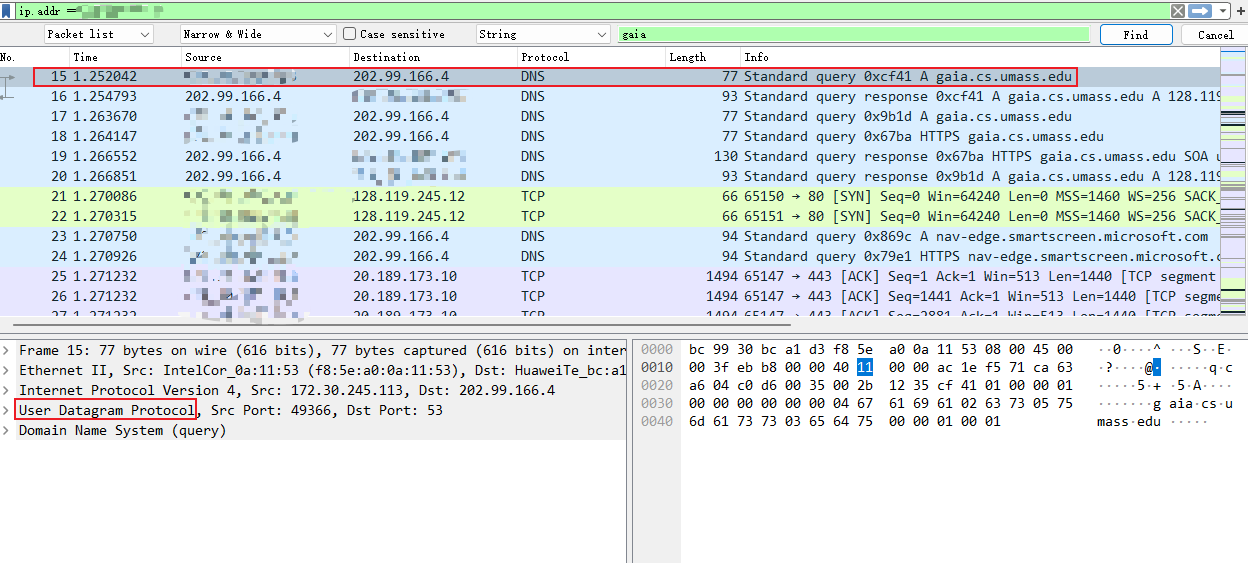 wireshark lab DNSv8.1_is this query message sent over udp or tcp? (2)-CSDN博客