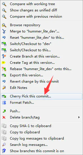 合并单个commit到指定分支上——tortoisegit cherry pick 的使用_tortoisegit合并指定文件-CSDN博客
