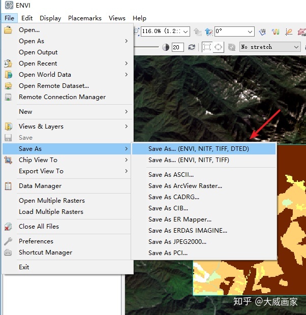 剪裁tiff影像数据_ENVI标准格式（dat）输出到其它格式（tiff等）-CSDN博客