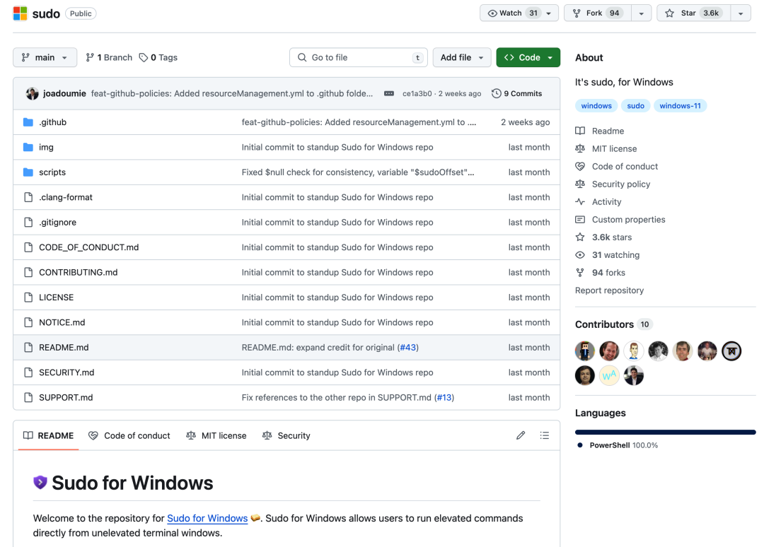 微软正式开源专为Windows打造的Sudo_已在此计算机上禁用 sudo。若要启用它,请转到 developer settings page“设-CSDN博客