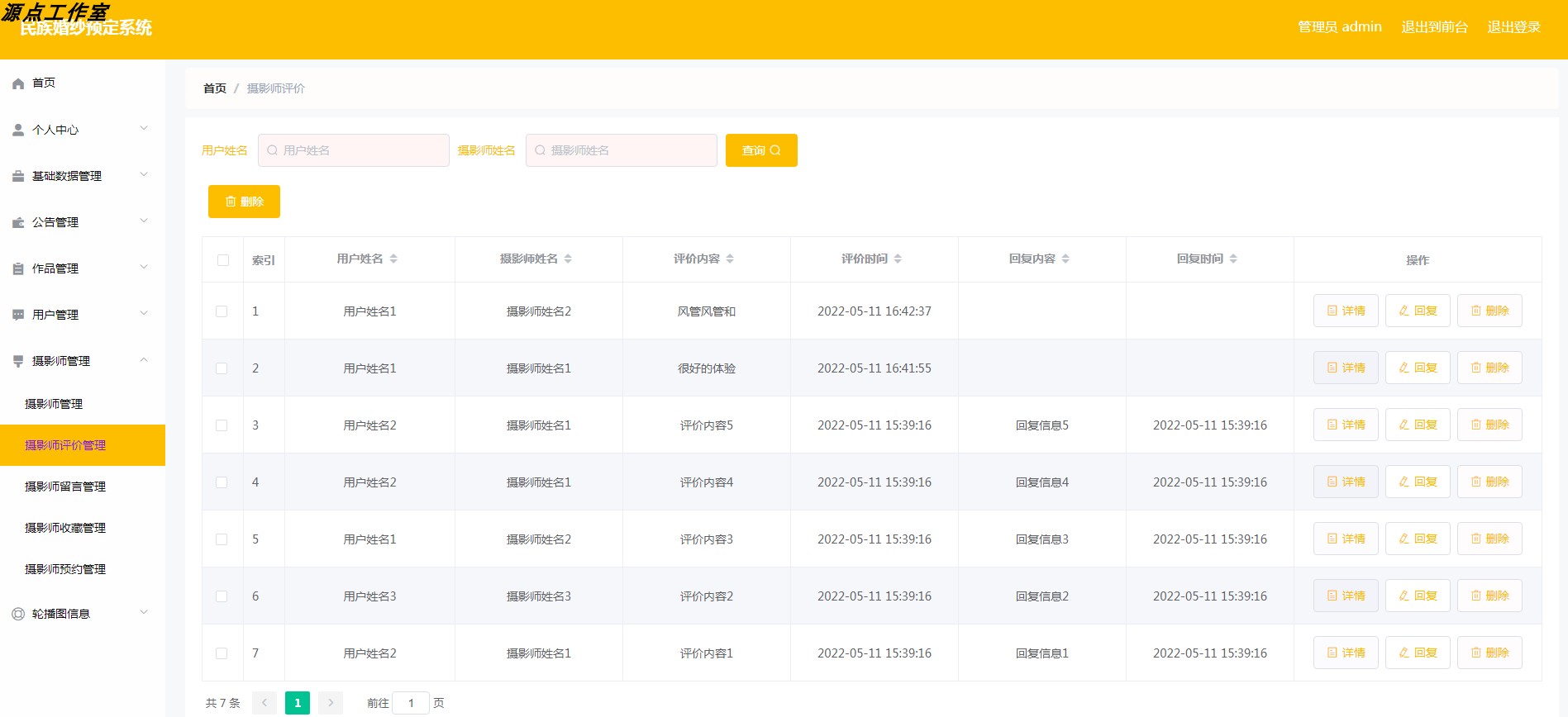 Java Vue Springboot 民族婚纱预定系统 Mysql 源码 Eclipse Idea Csdn博客