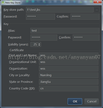 android studio生成jks,Android Studio生成keystore签名文件步骤讲解_weixin_39677538的博客-CSDN博客
