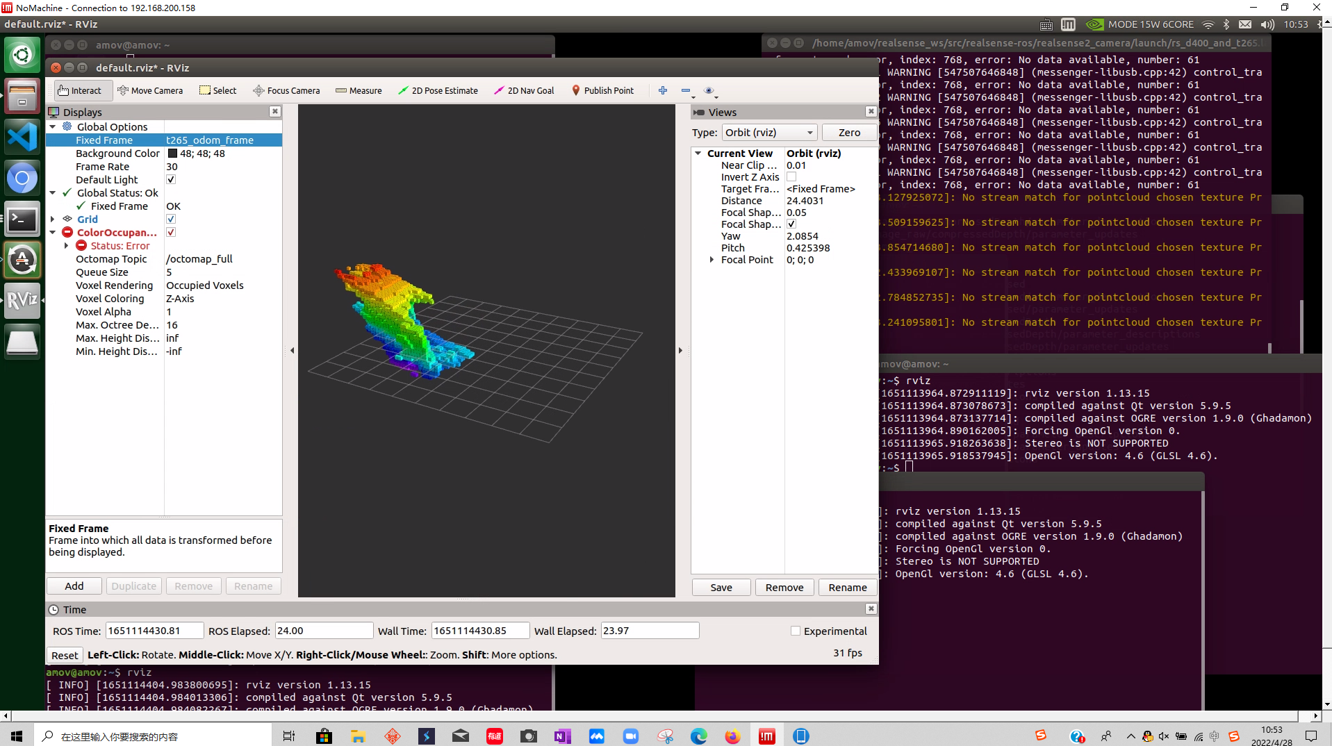 自己实现一下基于T265+D435i的octomap建图20220515_d435+t265在线构建三维局部栅格地图-CSDN博客