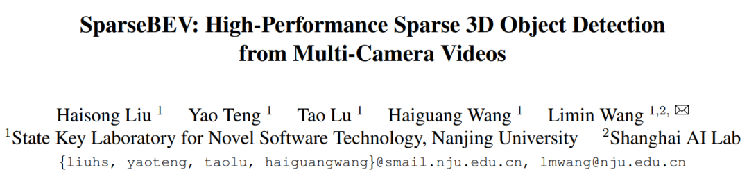 ICCV 2023 | SparseBEV：高性能的纯视觉3D检测-CSDN博客