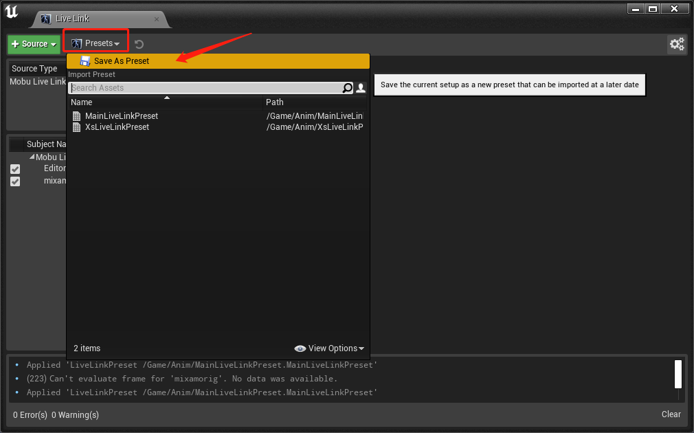 UE LiveLink 实时流传输 打包EXE_蓝图 打开livelink-CSDN博客
