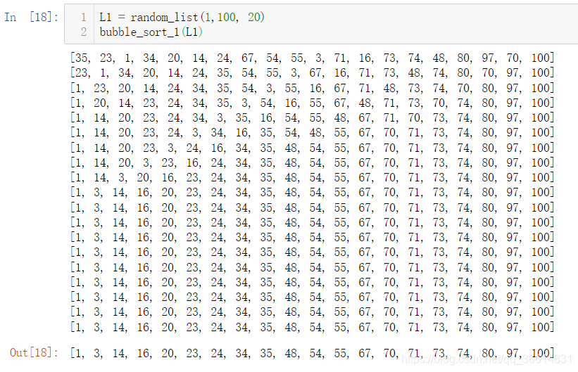 Python遍历数组冒泡排序法十种排序七种搜索算法的python实现——气泡排序十大七大查找python冒泡排序 9822