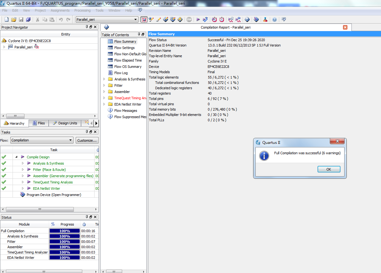基于fpga的并串转换控制模块verilog代码quartus仿真fpga模块仿真 Csdn博客