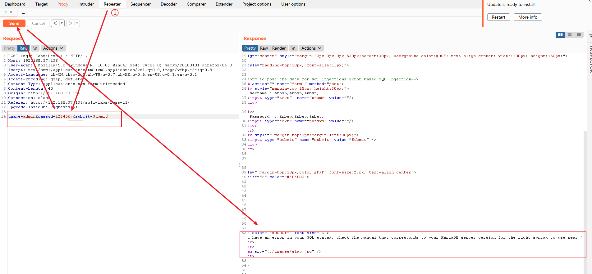 使用 Burpsuite 进行POST 方式的SQL注入_burpsuite post-CSDN博客