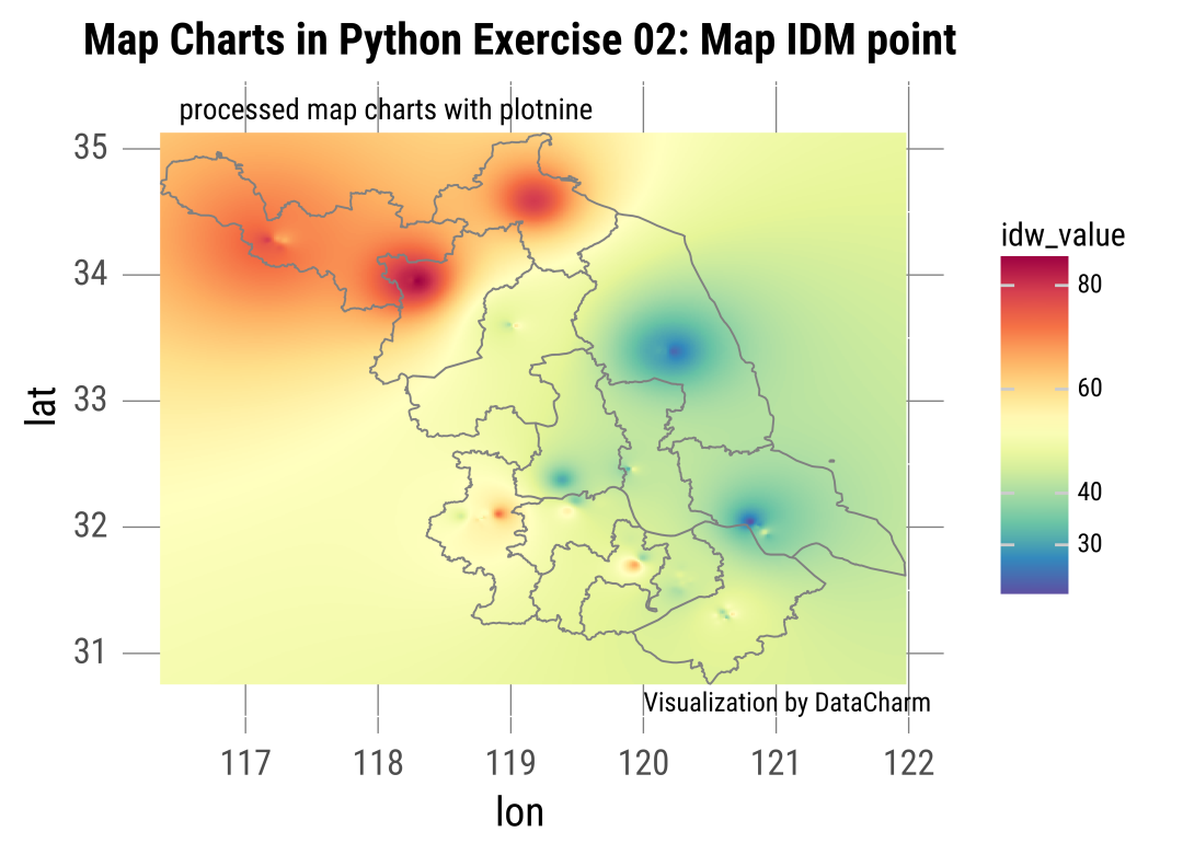 Python格点插值到离散点气象编程 Python反距离权重idw插值计算及可视化绘制大大大萍姐的博客 Csdn博客