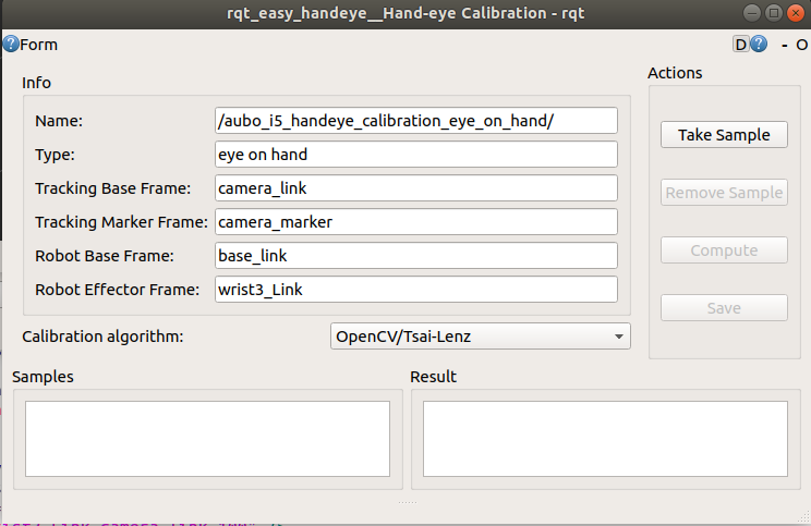 aubo_i5机械臂-手眼标定-eyes on hand、识别跟踪标定码_auboi5手眼标定-CSDN博客
