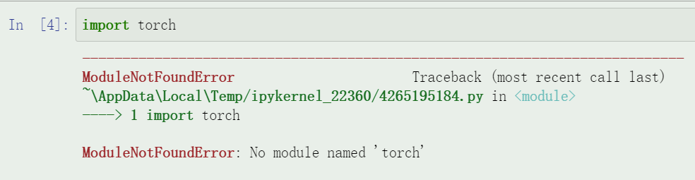 Jupyter Notebook import Torch 
