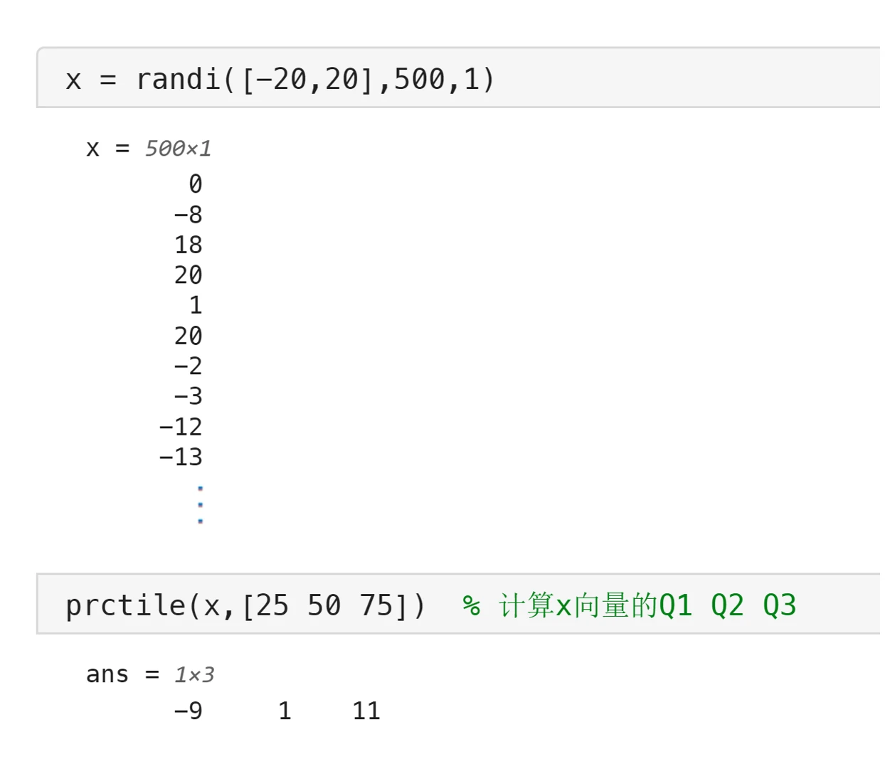 MATLAB知识点：prctile函数（★★★☆☆）计算百分位数-CSDN博客