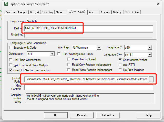 创建一个STM32F031工程模板（标准库）_stm32f0标准库-CSDN博客