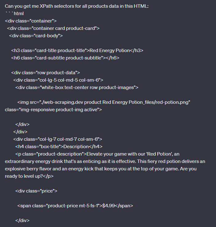 使用 ChatGPT 和 XPath 或 CSS 选择器查找网页元素_chatgpt css-CSDN博客