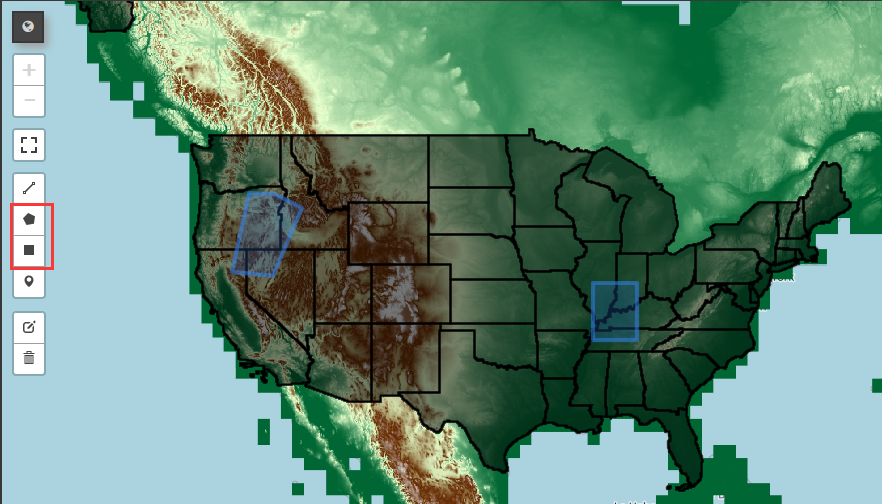 geemap学习笔记004：使用绘图工具与Earth Engine数据交互_006633', 'e5ffcc', '662a00 ...