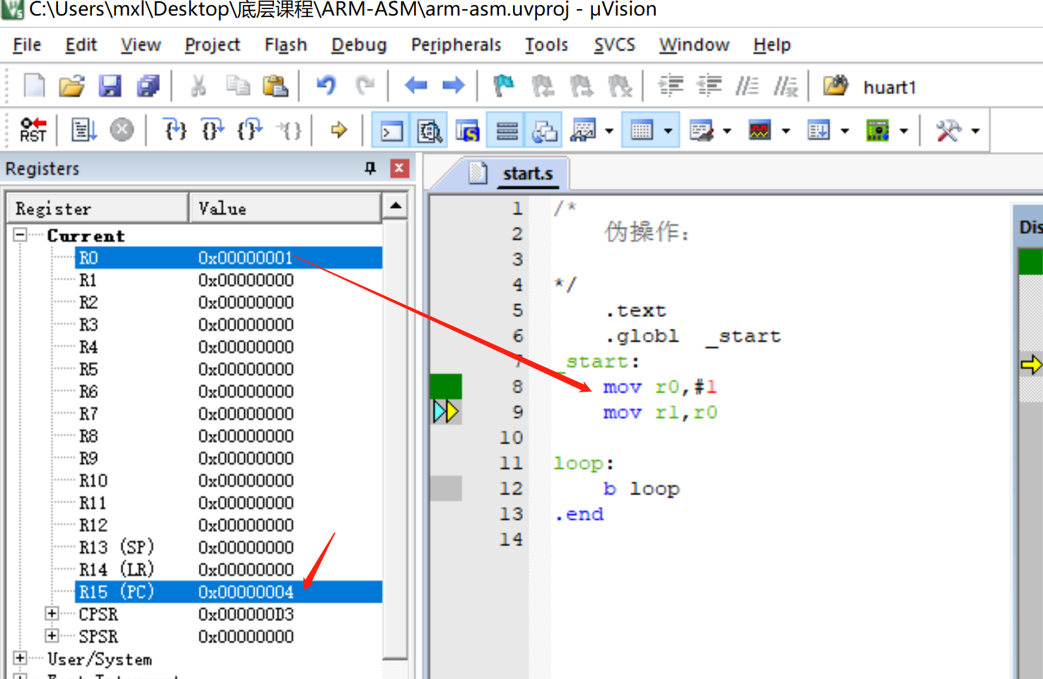 ARM汇编指令学习_用arm汇编指令实现64位加减法代码,使用寄存器自行分配,低32位存放在r0和r1,高32位-CSDN博客