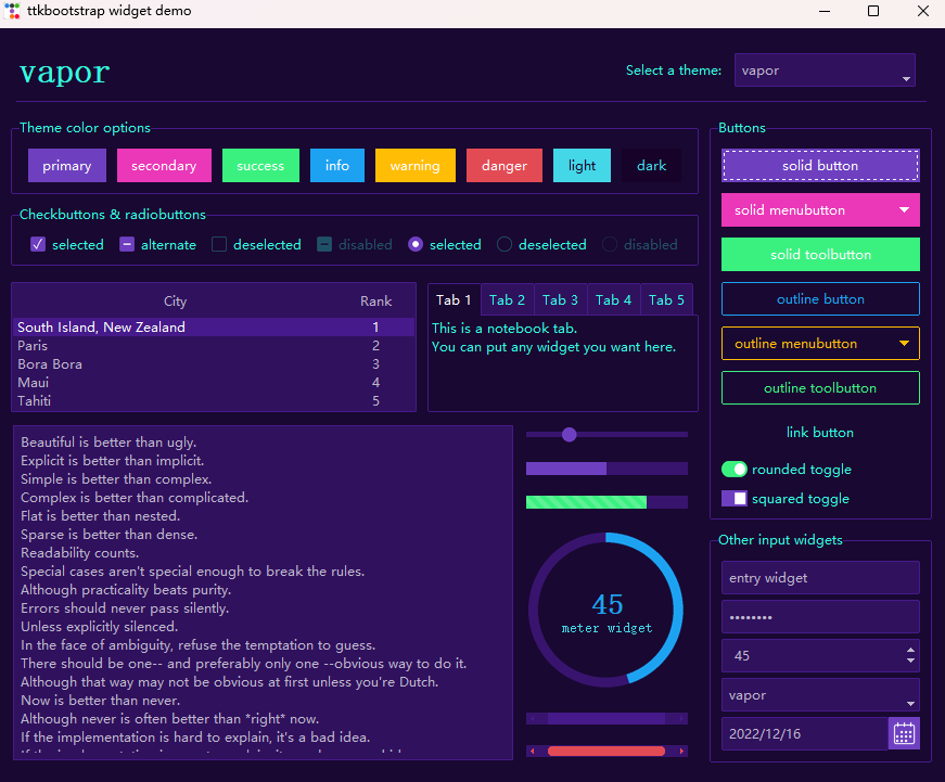 38 Tkinter Ttkbootstrap 主题 Ttkbootstrap主题创建 Csdn博客