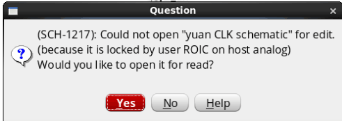 Cadence常见问题:Could not open“XXschematic“ for edit.Would you like to open it for read?_could not ...