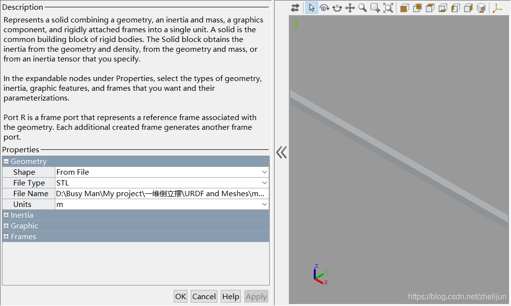 solidwork运行python脚本_Matlab – Solidworks 机器人建模（3）如何把URDF文件导入到Matlab..._怒力的博客-CSDN博客