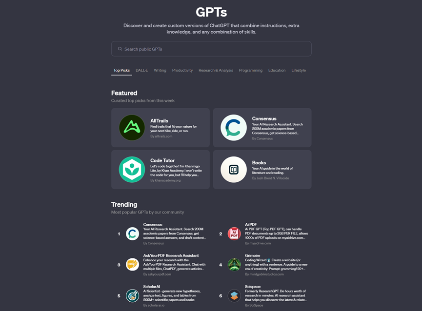 两月超300万GPTs，深扒全球Top 100 GPTs，有哪些财富密码？_gpts被划分为“写作”、“效率”、“研究和分析”、“编程”、“教育”和“生活方-CSDN博客