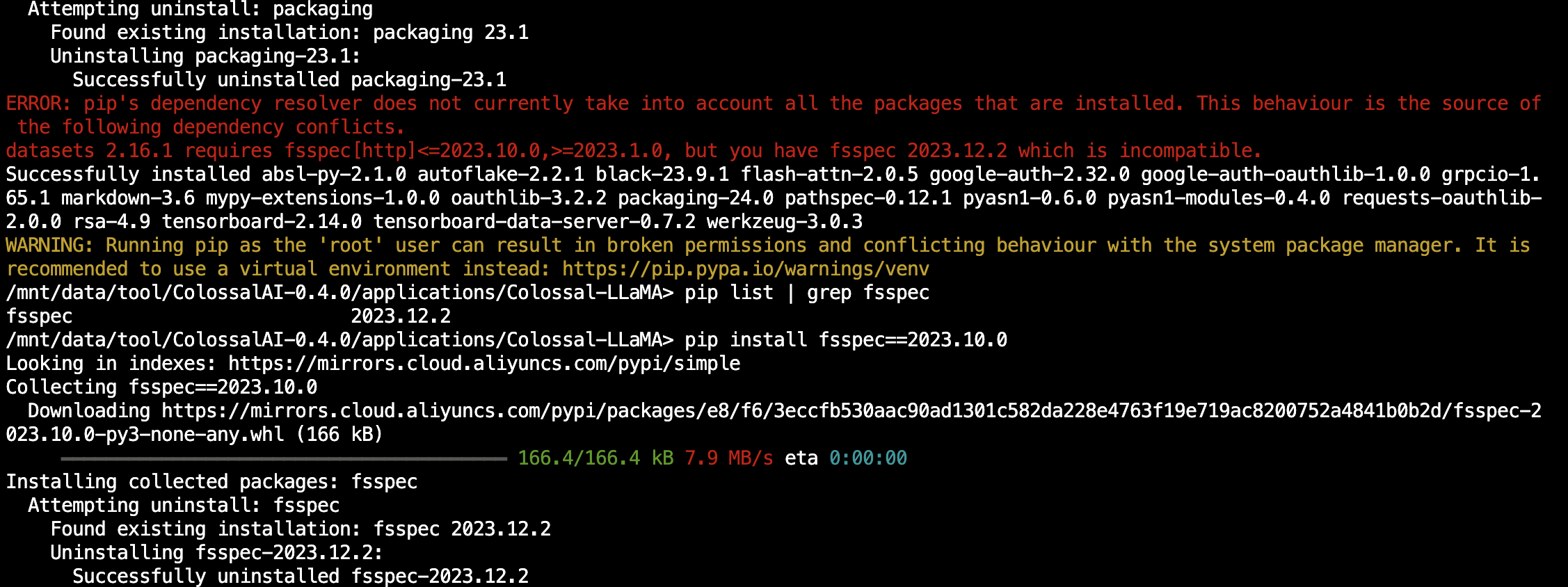 【LLM】使用ColossalAI-0.4.0对llama3-8B-Instruct进行全参数微调_keyerror: 'cache only has 0 layers, attempted ...