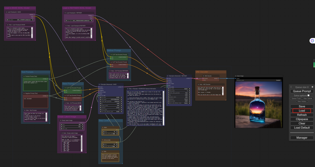 ComfyUI 入门教程，在 ComfyUI 中使用 SDXL 1.0 模型生成图片的工作流_comfyui sdxl-CSDN博客