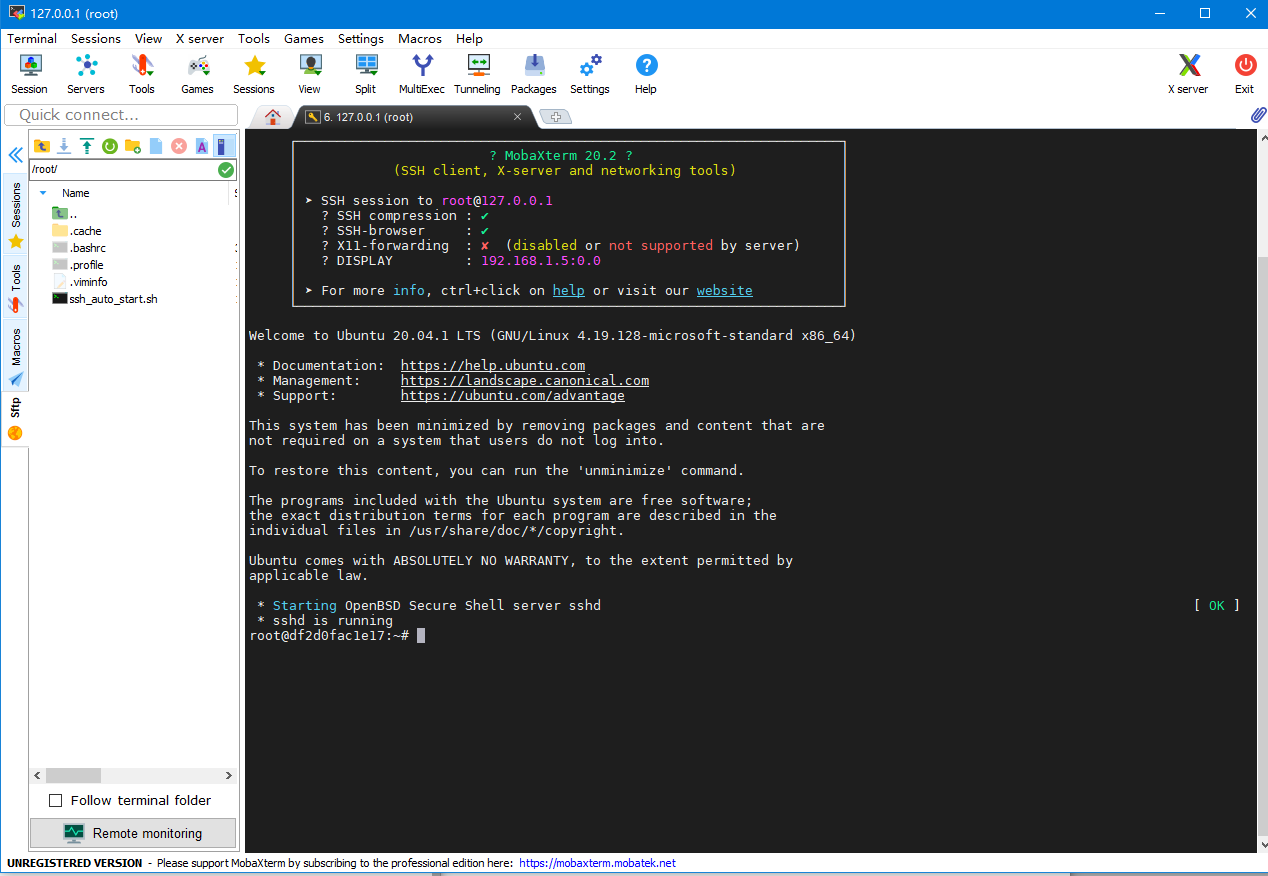Docker容器使用MobaXterm连接_mobaxterm连接docker-CSDN博客
