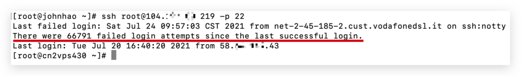 linux ssh 登录提示信息 There were xxxx failed login attempts since the last successful login._there ...