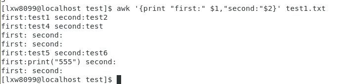 linux awk常用命令_awk -f "," '{print $2, $3}' test.txt-CSDN博客