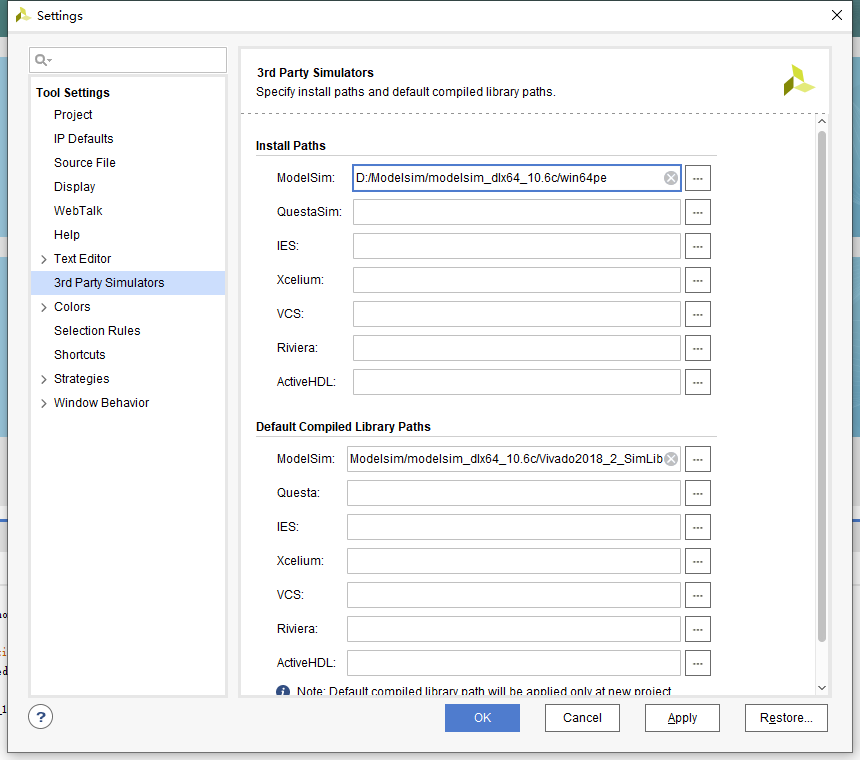 Vivado与modelsim的联合仿真 Vivado选择modelsim10 6c Csdn博客