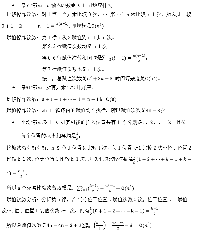 插入排序最好、最坏、平均情况时间复杂度分析 Csdn博客
