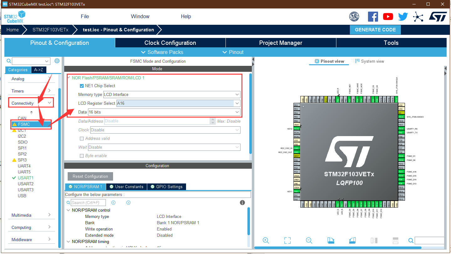 STM32CubeMX学习笔记（39）——FSMC接口使用（TFT-LCD屏触摸）_fsmc 触摸屏-CSDN博客
