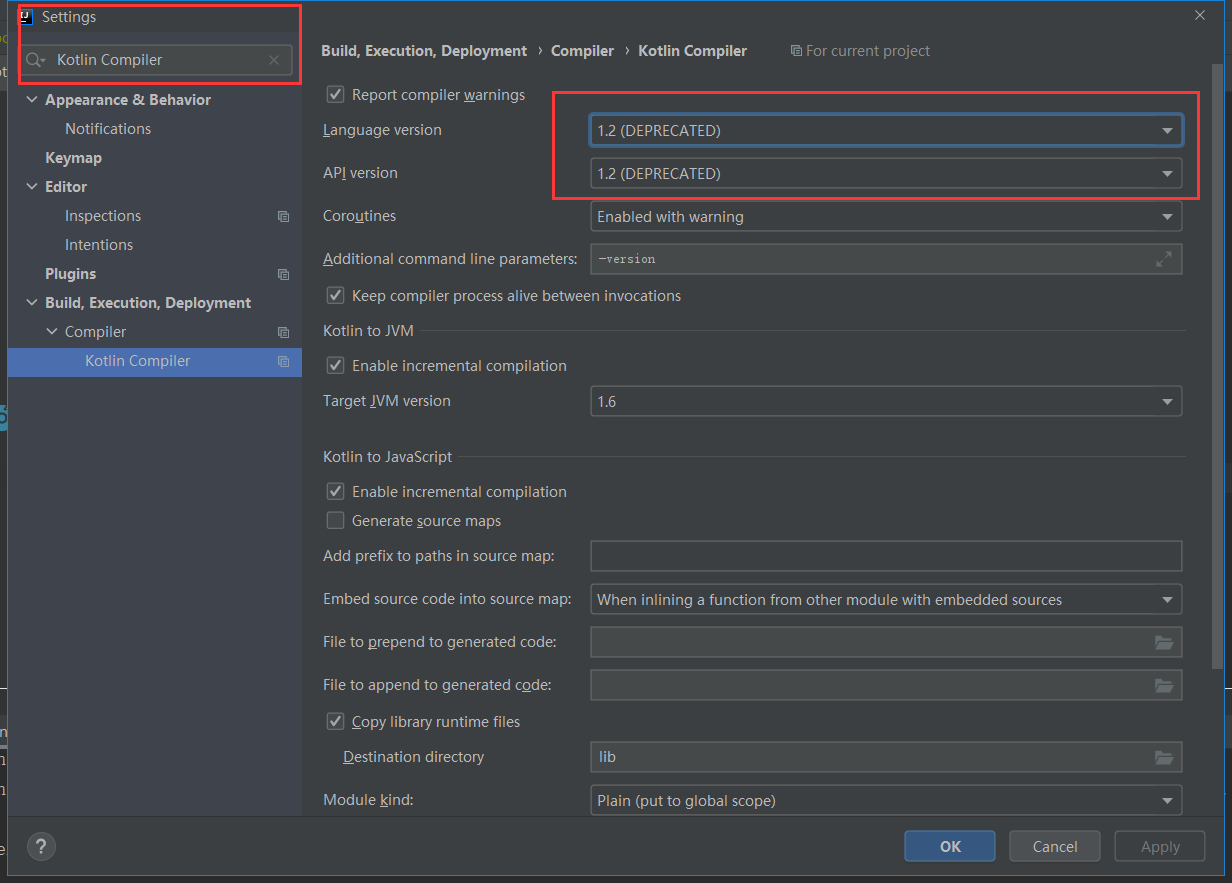 Kotlin: Language version 1.1 is no longer supported; please, use version 1.2 or greater.-CSDN博客