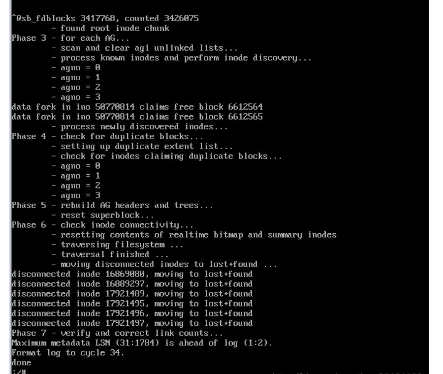 Centos 7 无法启动 lvm xfs文件系统修复_corruption of in-memory data detected. shutting do-CSDN博客
