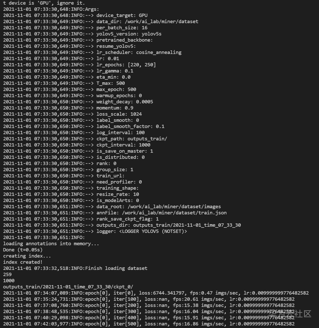 mindspore训练yolov5时，loss=nan_yolov5训练loss为nan-CSDN博客